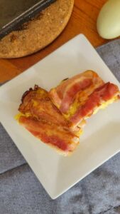 Pie Iron Breakfast Bake with Eggs, Hashbrowns and Bacon - Refresh Camping