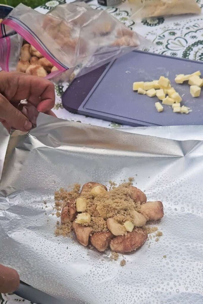 Campfire Monkey Bread (Easy Foil Packet Dessert) - Refresh Camping