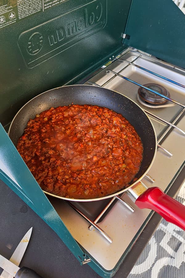 Spanish Eggs One Pan Camping Breakfast - Refresh Camping