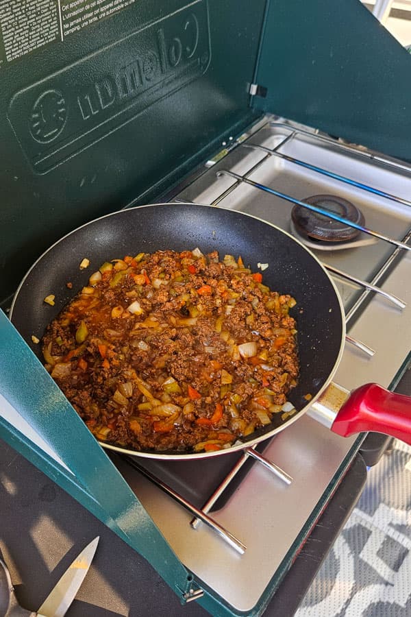 Spanish Eggs One Pan Camping Breakfast - Refresh Camping